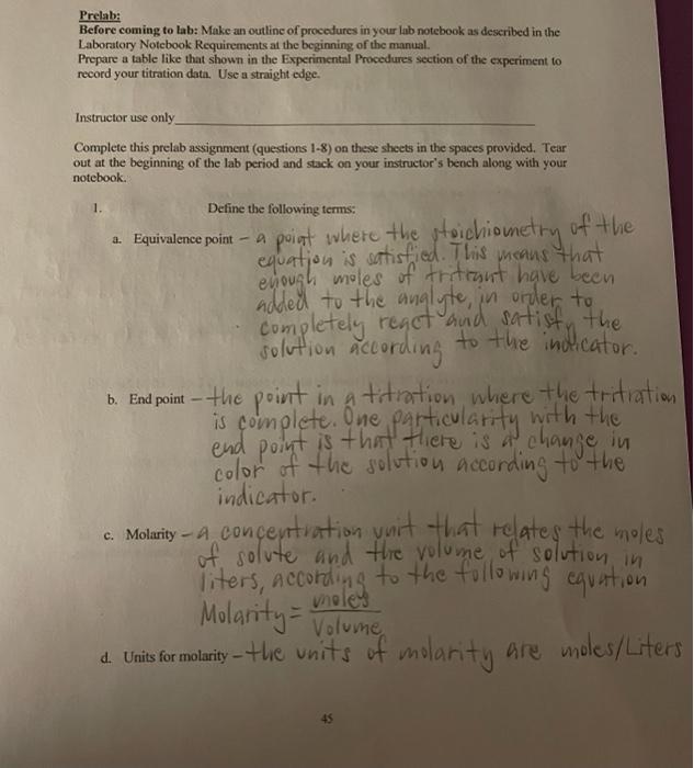 Solved Prelab: Before coming to lab: Make an outline of | Chegg.com