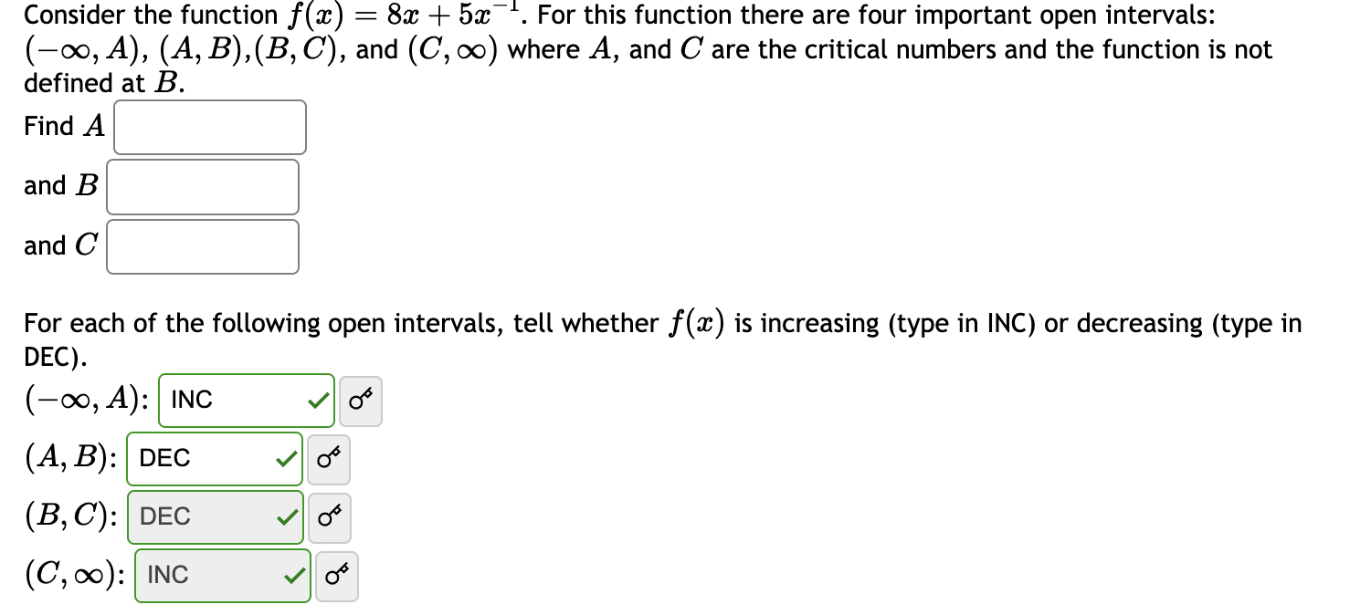 Solved Consider the function f(x)=8x+5x-1. ﻿For this | Chegg.com