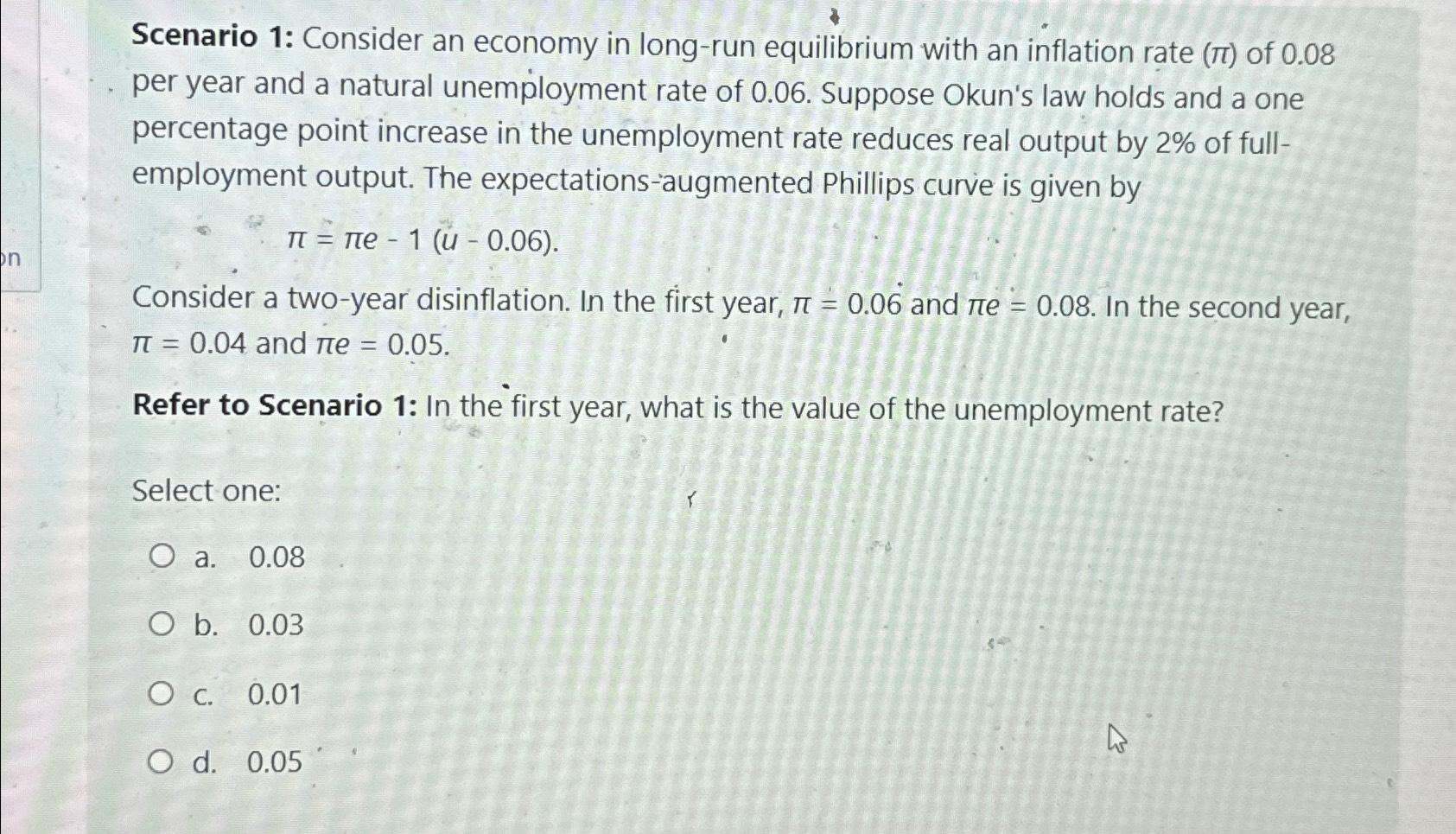 Solved Scenario 1: Consider an economy in long-run | Chegg.com