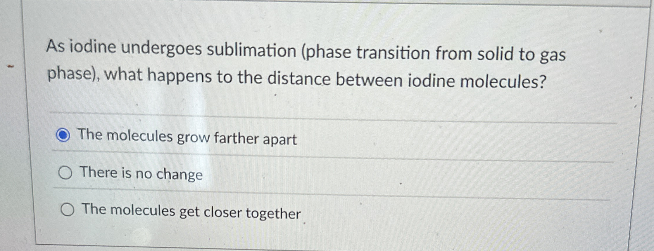 Solved As iodine undergoes sublimation (phase transition | Chegg.com