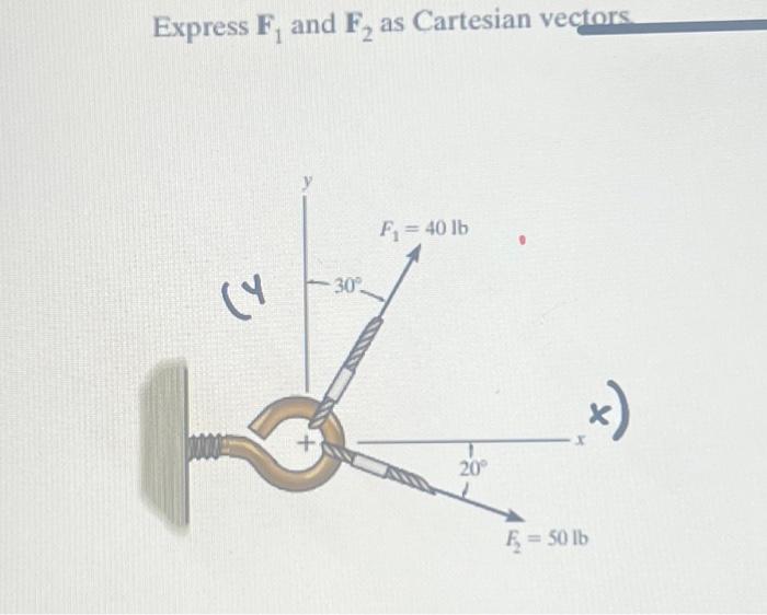 Solved Express F1 and F2 as Cartesian vectors | Chegg.com