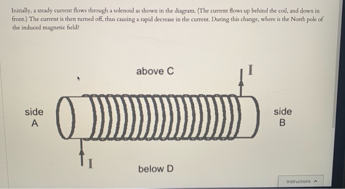 Solved Initially, a steady current flows through a solenoid | Chegg.com