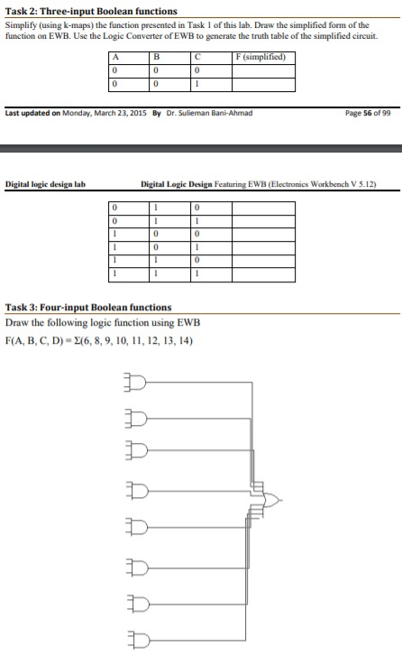 Solved Task 2 Three Input Boolean Functions Simplify Using 8654