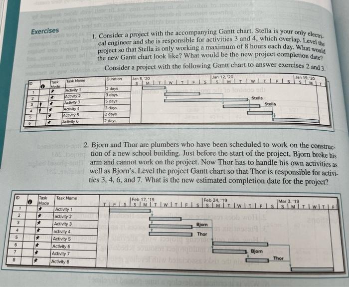 Solved 1. Consider a project with the accompanying Gantt | Chegg.com