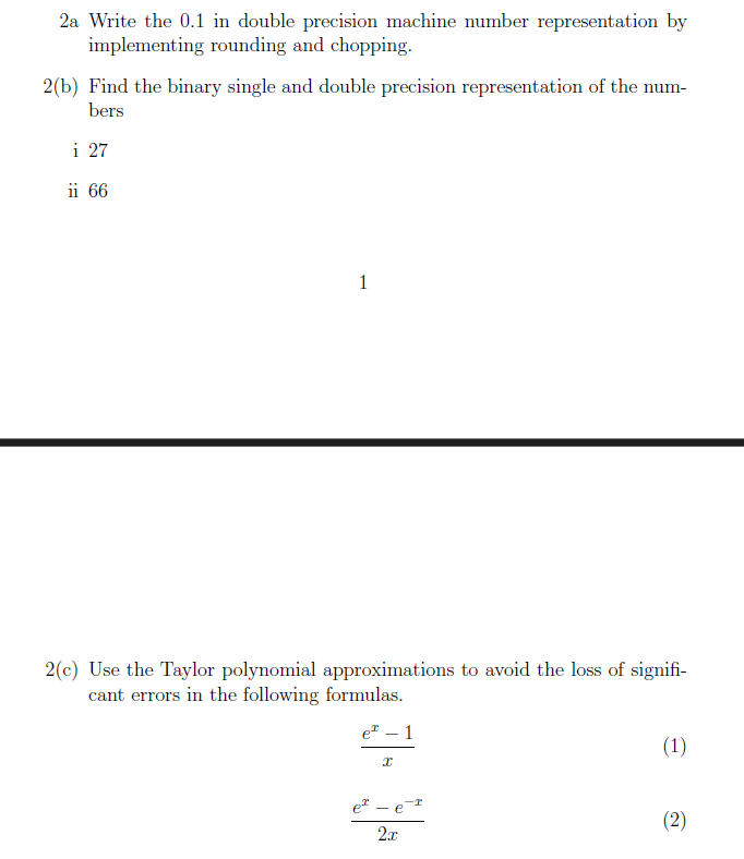 2a Write the 0.1 ﻿in double precision machine number | Chegg.com