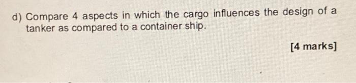Solved Question 1. a) A particular ship with LBP = 142m, has | Chegg.com