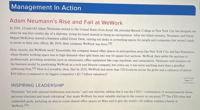 Solved Adam Neumann's Rise and Fall at WeWork In 2001, | Chegg.com