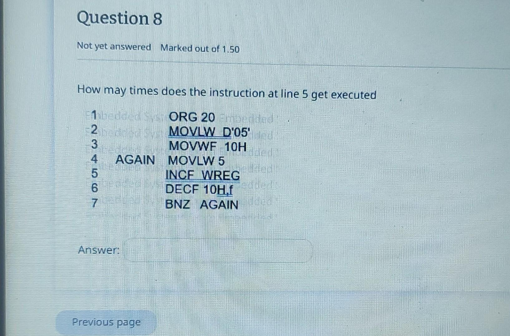 Solved How may times does the instruction at line 5 get | Chegg.com