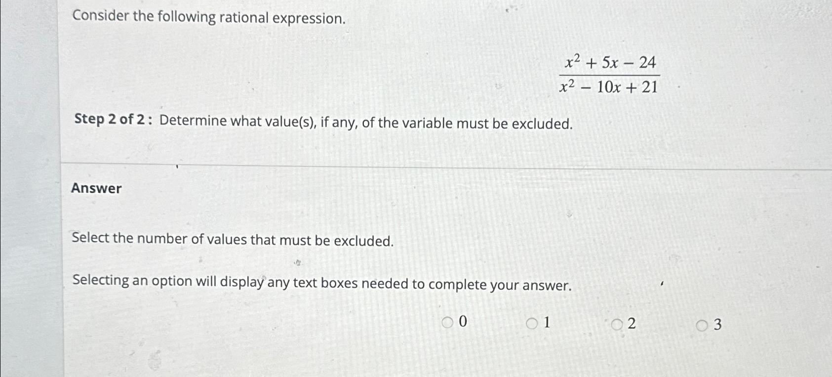 Solved Consider the following rational | Chegg.com