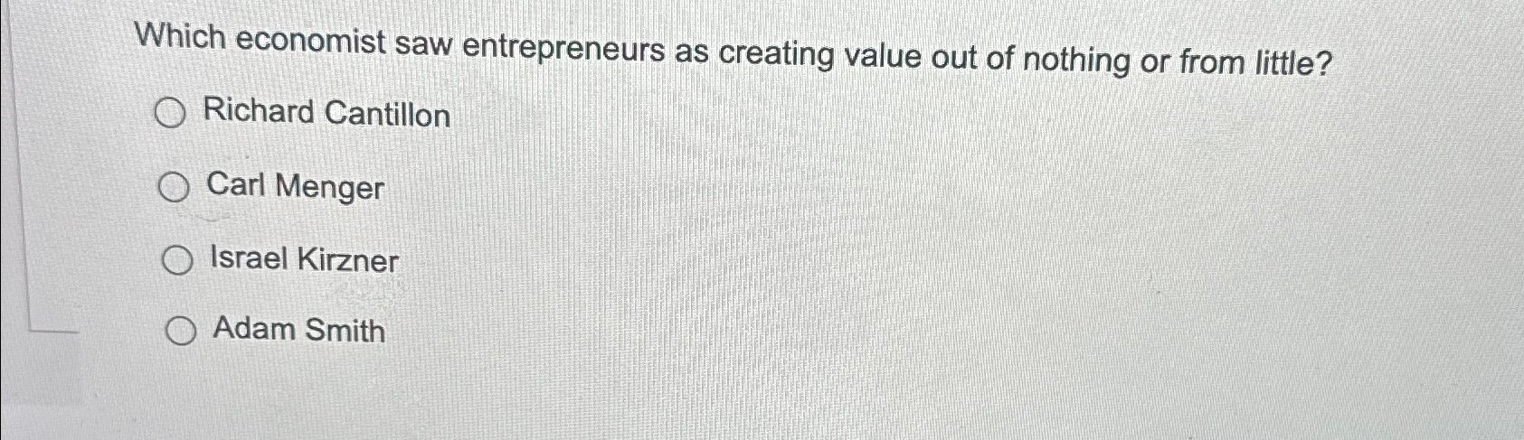 Solved Which economist saw entrepreneurs as creating value | Chegg.com