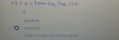 Solved If logb(logba)1 ﻿then | Chegg.com