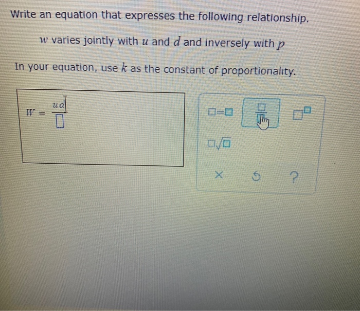 Solved Write An Equation That Expresses The Following