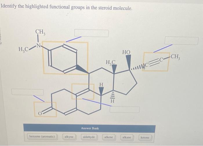 Solved Identify the highlighted functional groups in the | Chegg.com