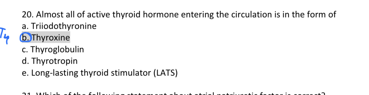 Solved Almost all of active thyroid hormone entering the | Chegg.com