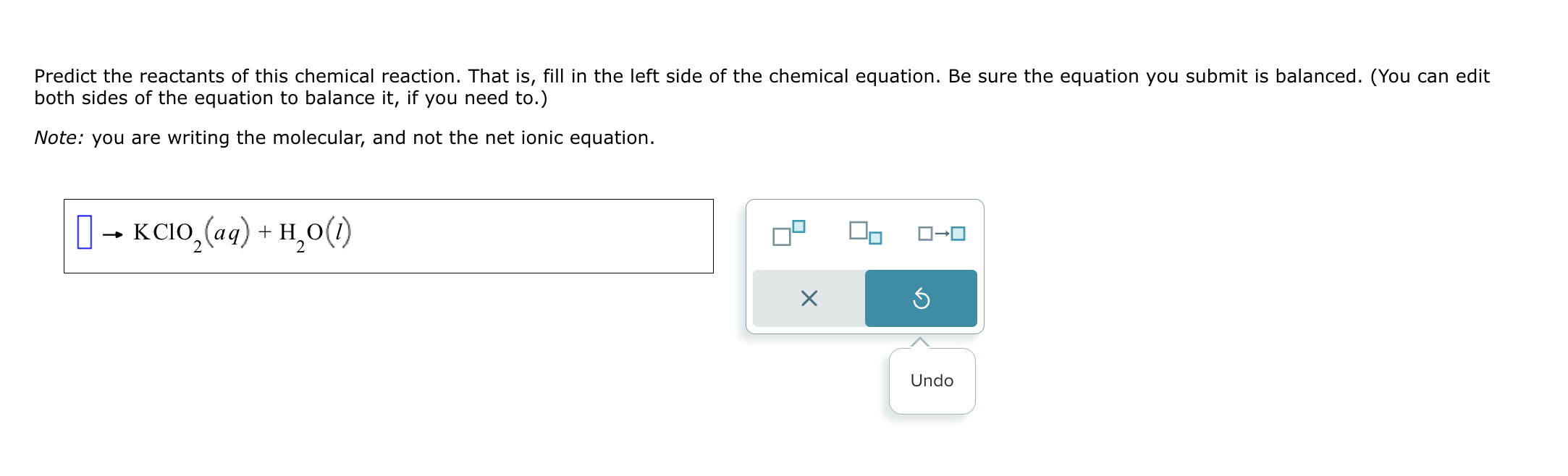 Solved Predict the reactants of this chemical reaction. That | Chegg.com