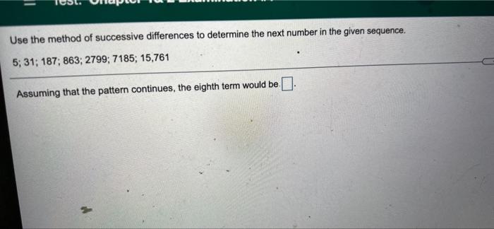 Solved Use the method of successive differences to determine | Chegg.com