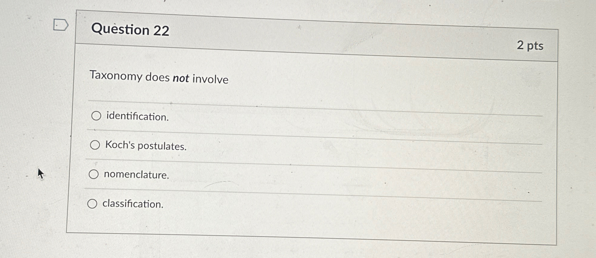 Solved Question 222 ﻿ptsTaxonomy does not | Chegg.com