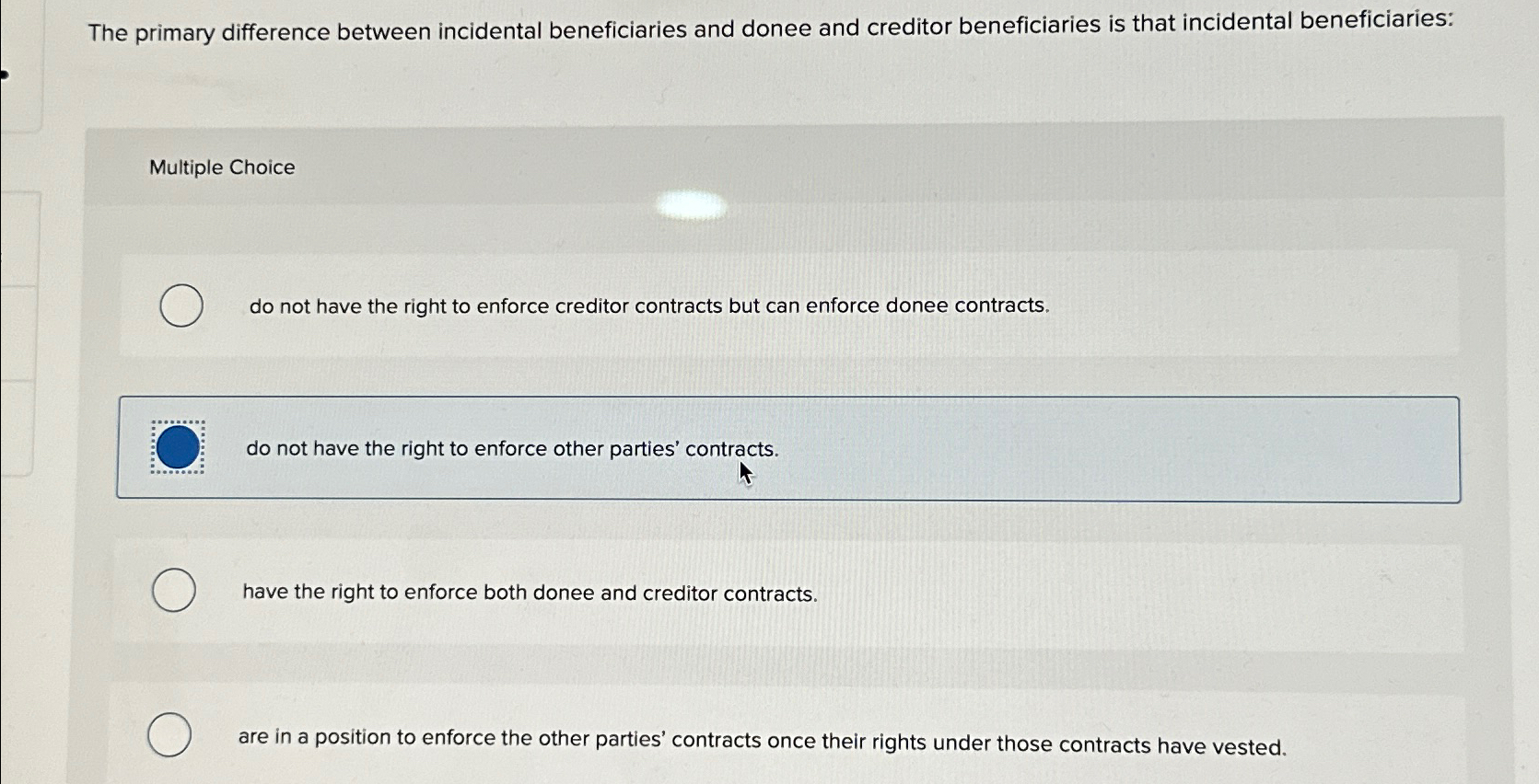 Solved The primary difference between incidental | Chegg.com