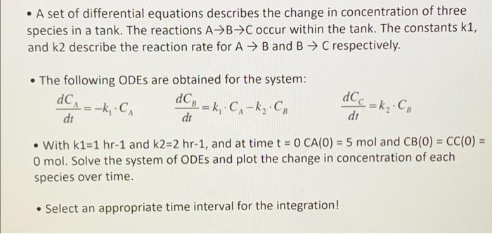 Solved • A set of differential equations describes the | Chegg.com