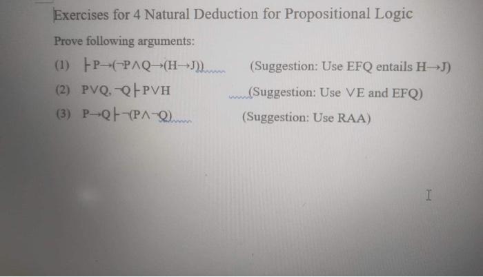 Solved Exercises for 4 Natural Deduction for Propositional | Chegg.com
