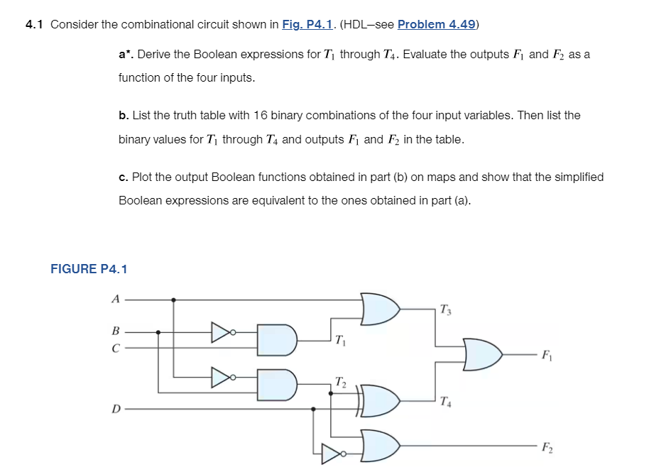 Solved by an EXPERT 4.1 ﻿Consider the combinational circuit shown in | Chegg.com