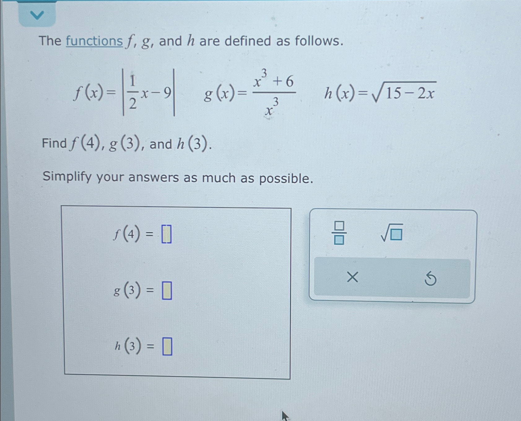 Solved The functions f,g, ﻿and h ﻿are defined as | Chegg.com