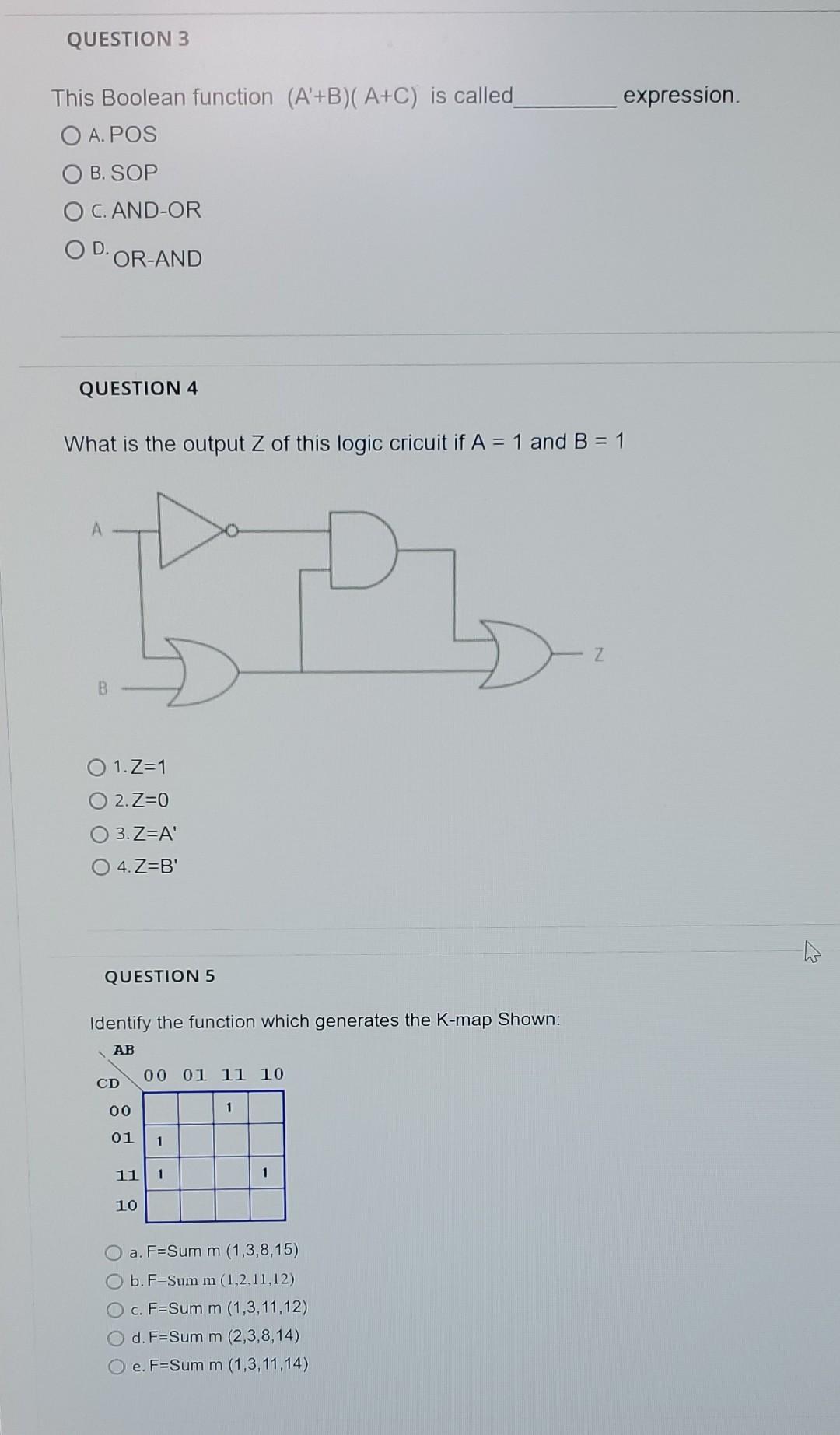 Solved This Boolean function (A′+B)(A+C) is called | Chegg.com