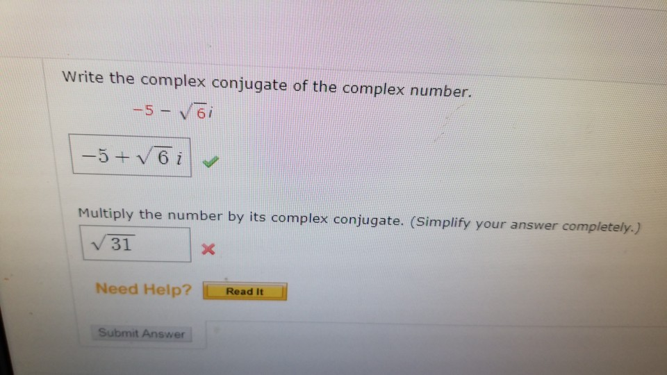 Solved Write the complex conjugate of the complex number. -5 | Chegg.com