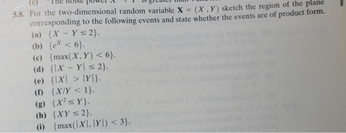 Solved 5.8. For the two-dimensional random variable X=(X,Y) | Chegg.com
