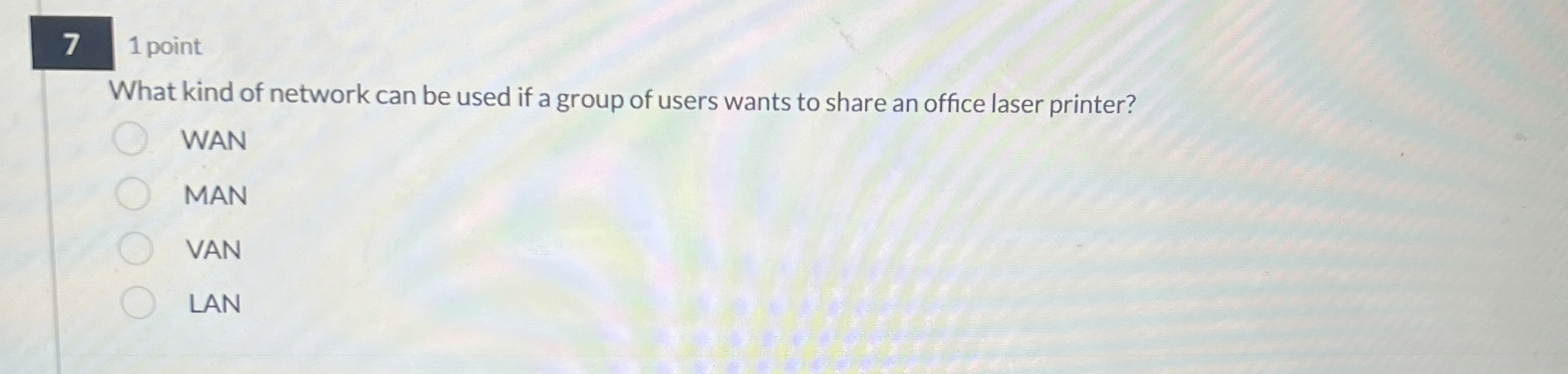 Solved 71 ﻿pointWhat kind of network can be used if a group | Chegg.com