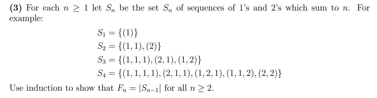Solved For each n ≥ 1 let Sn be the set Sn of sequences of | Chegg.com