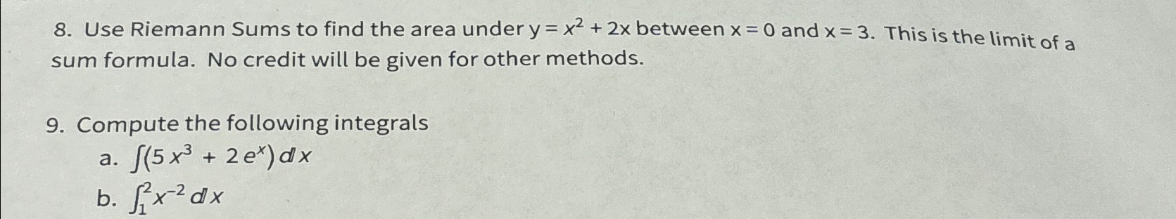 Solved Use Riemann Sums to find the area under y=x2+2x | Chegg.com