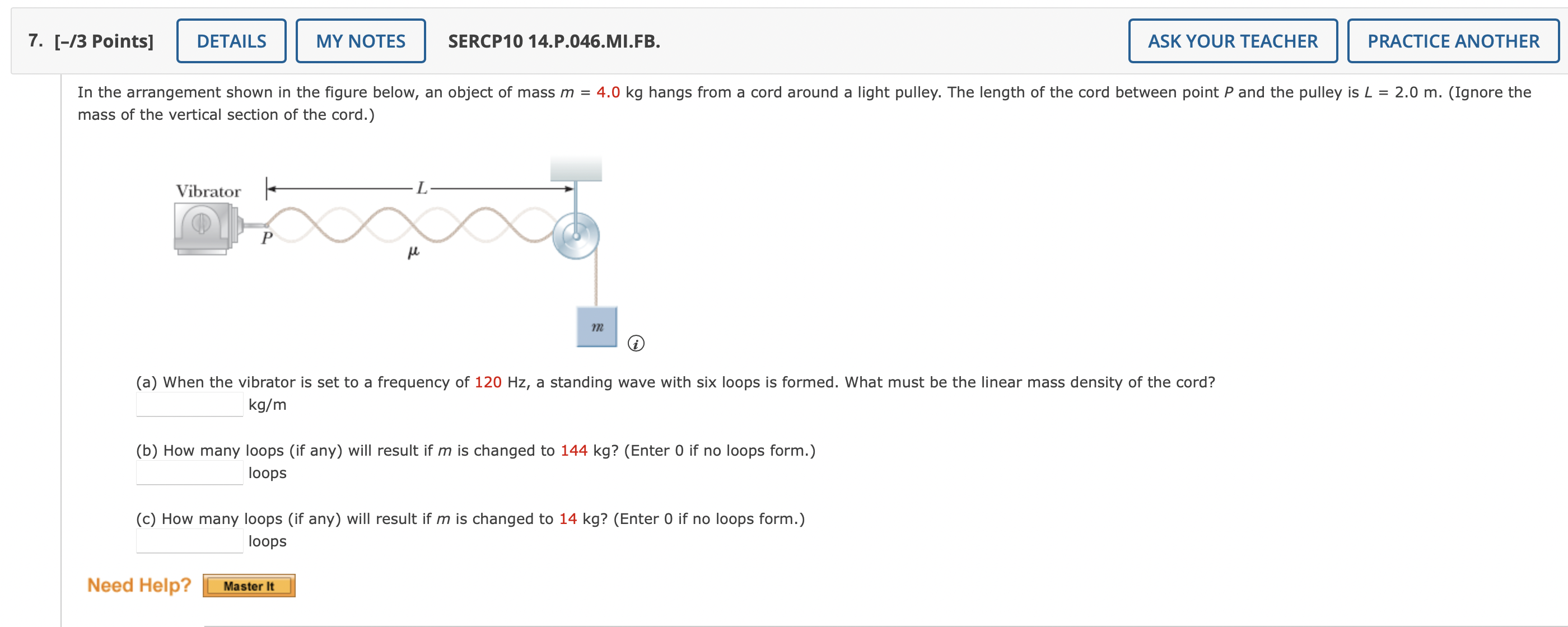 Solved Points]SERCP10 14.P.046.MI.FB.In the arrangement | Chegg.com