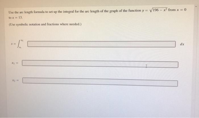 Solved Use the arc length formula to set up the integral for | Chegg.com