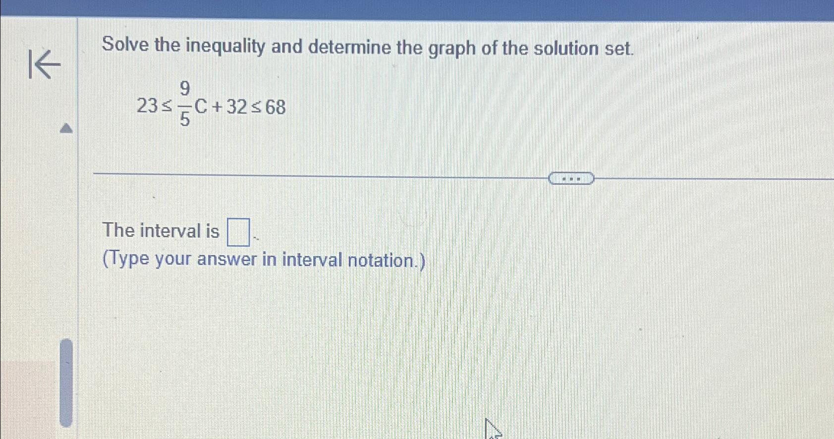 Solved Solve the inequality and determine the graph of the | Chegg.com