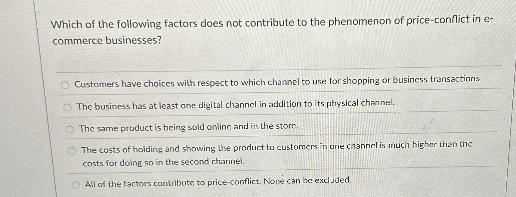 Solved Which of the following factors does not contribute to | Chegg.com