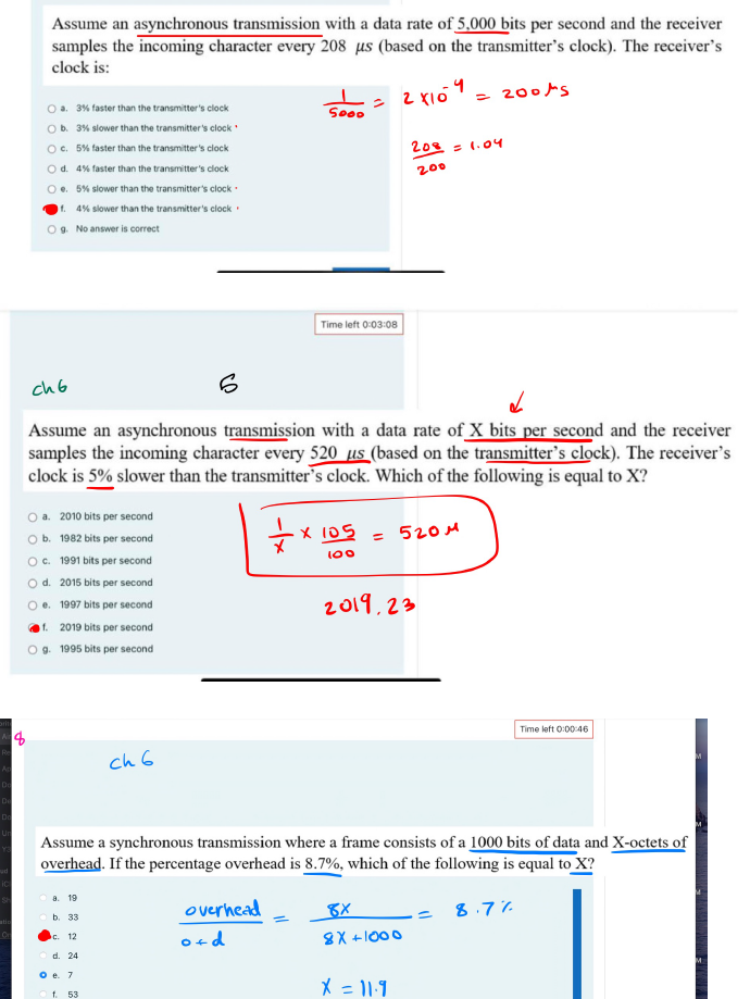 Solved Assume an asynchronous transmission with a data rate | Chegg.com