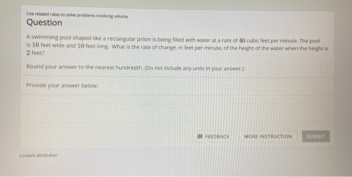 Solved Use related rates to solve problems involving volume | Chegg.com