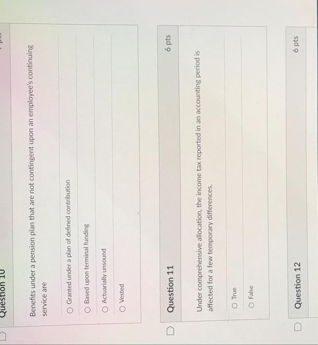 Solved Benefits under a pension plan that are not contingent | Chegg.com