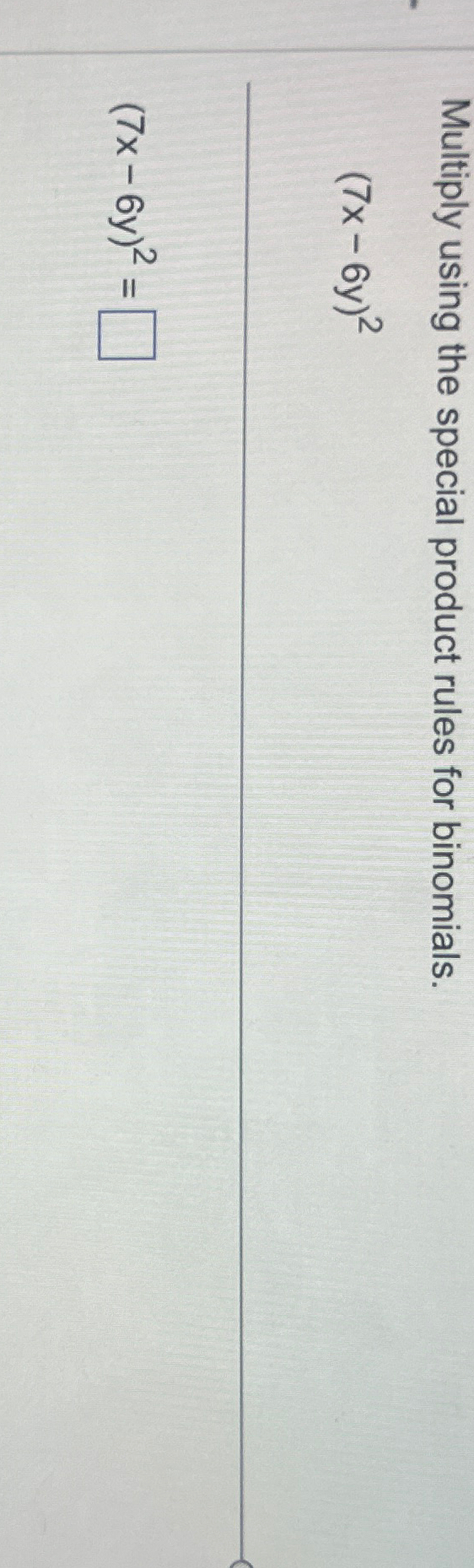 Solved Multiply using the special product rules for | Chegg.com
