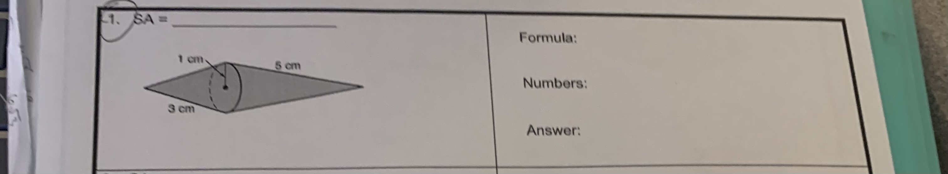 Solved SA=Formula:Numbers:Answer: | Chegg.com