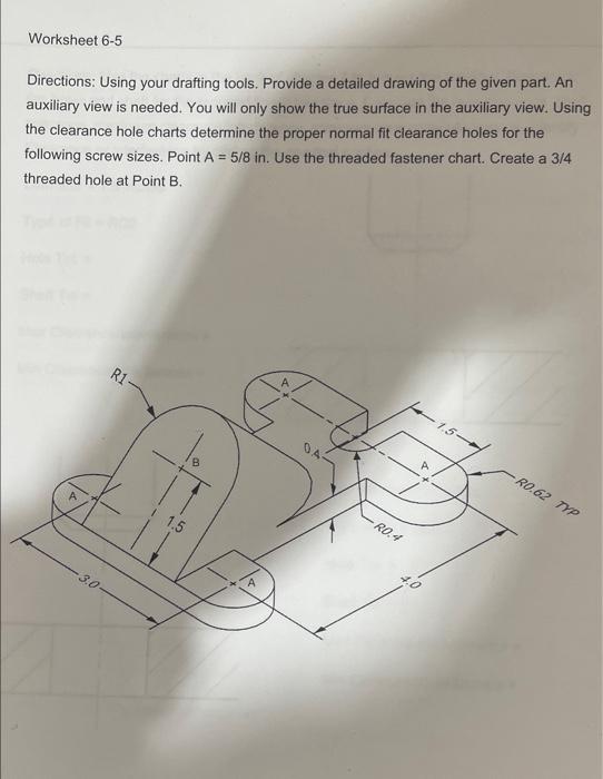 Solved Directions: Using your drafting tools. Provide a | Chegg.com