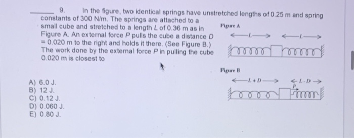 Solved mm mmm 9. In the figure, two identical springs have | Chegg.com