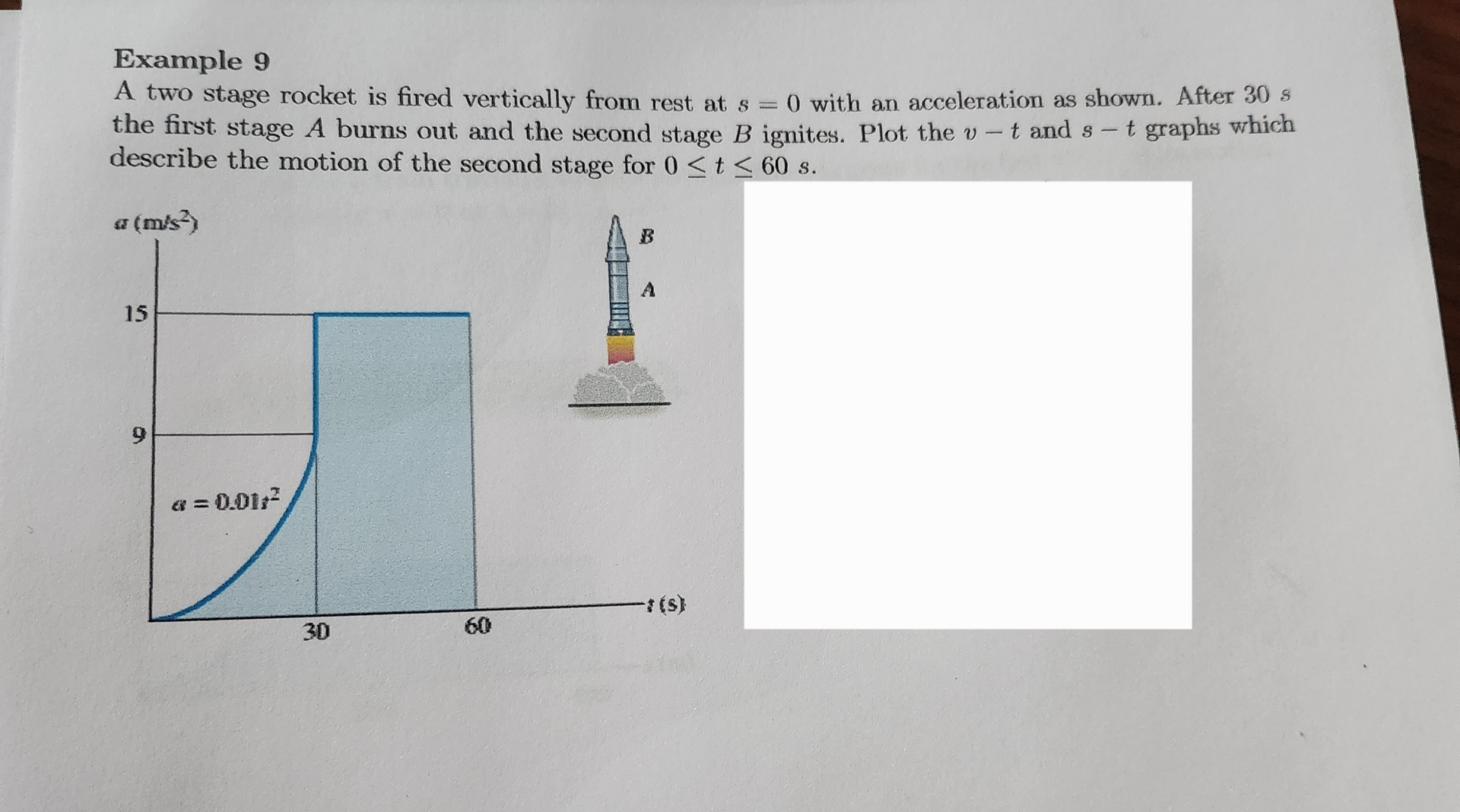 Example 9A two stage rocket is fired vertically from | Chegg.com