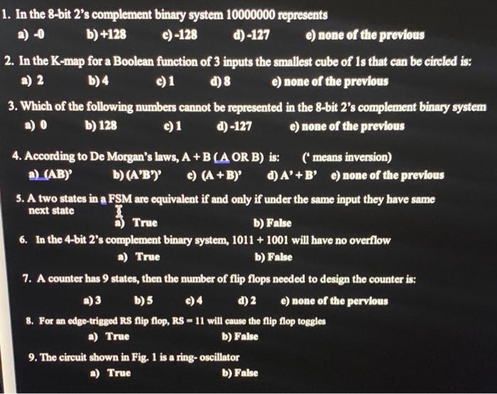 Solved 1. In the 8-bit 2's complement binary system 10000000 | Chegg.com