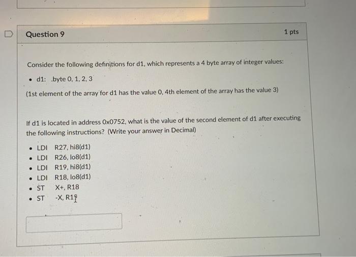 Consider the following definitions for d1, which | Chegg.com