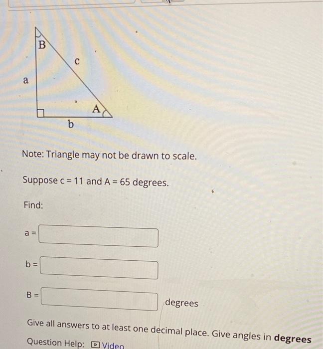 Solved Note: Triangle may not be drawn to scale. Suppose a=2 | Chegg.com