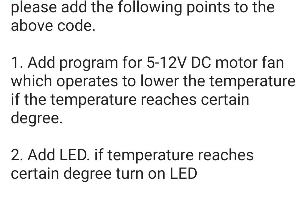 Solved the below arduino code is for measuring the room | Chegg.com
