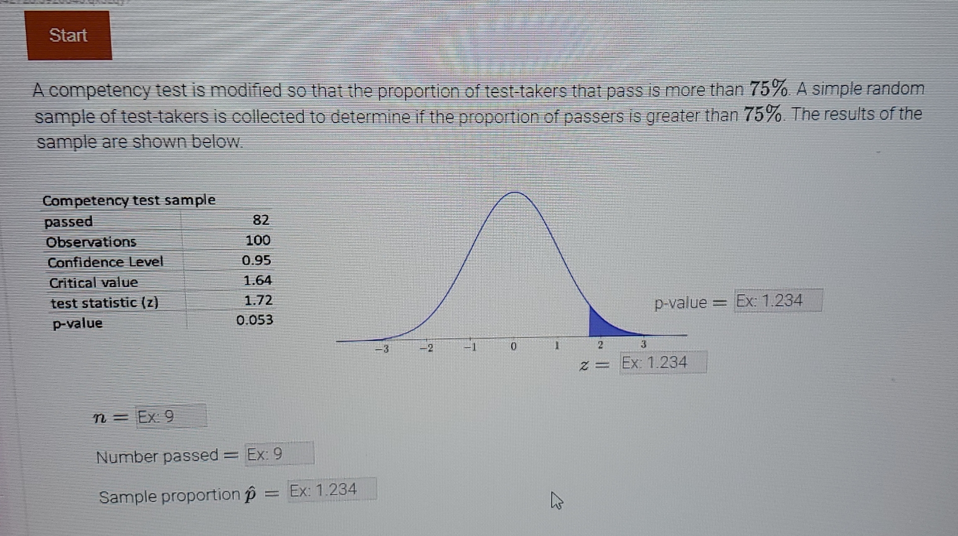 Solved StartA competency test is modified so that the | Chegg.com