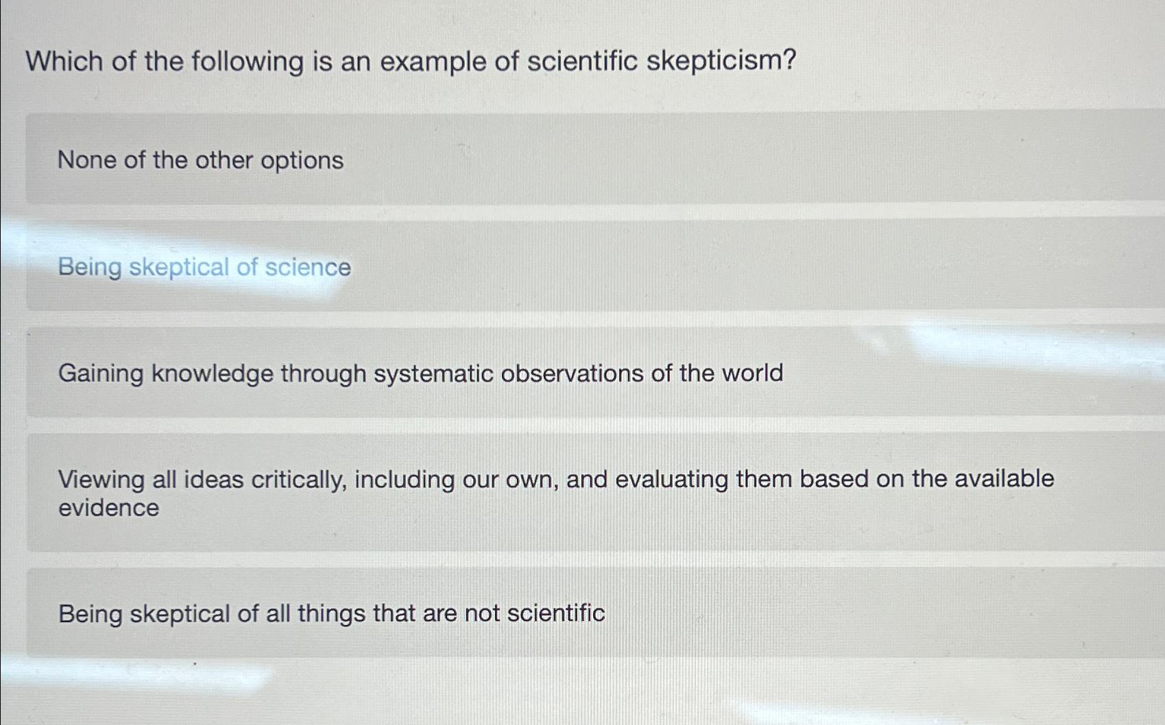 Solved Which of the following is an example of scientific | Chegg.com